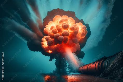 Gas Pipeline Explosion In Sea Gas Pipeline Fire Boils Underwater Pipeline Ruptured Blast Gas