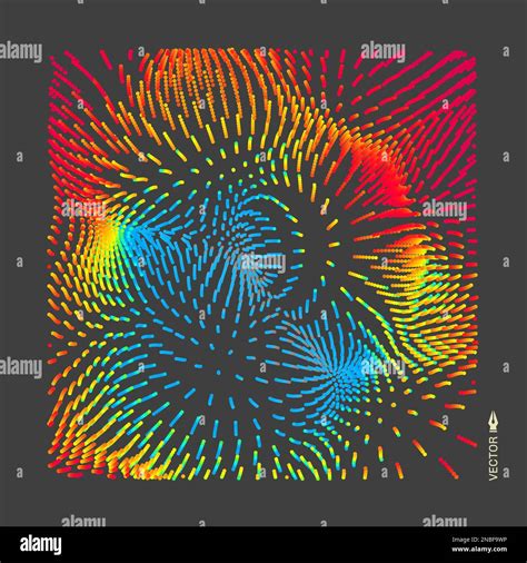 Array With Dynamic Particles 3d Futuristic Technology Style Abstract