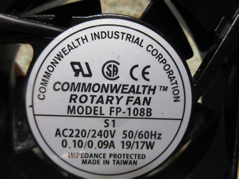 Commonwealth Rotary Fan Model Fp 108b S1 Cnc Lot Of 2