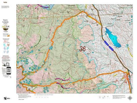 Elk Unit 36 Elk Summer Winter Concentrations And Migration Routes Map By Wyoming Huntdata Llc