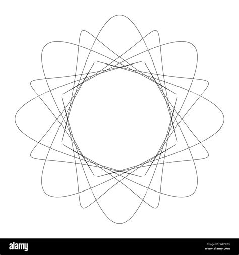 Circular Geometric Design Element S With Editable Lines Outline Is