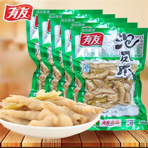 正宗有友泡椒凤爪180g5袋 重庆特产泡椒鸡爪零食小吃野山椒凤爪蝶羽食品专营店