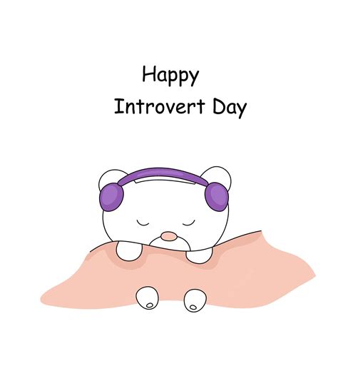Premium Vector World Introvert Day Postcard Poster For The Day Of The