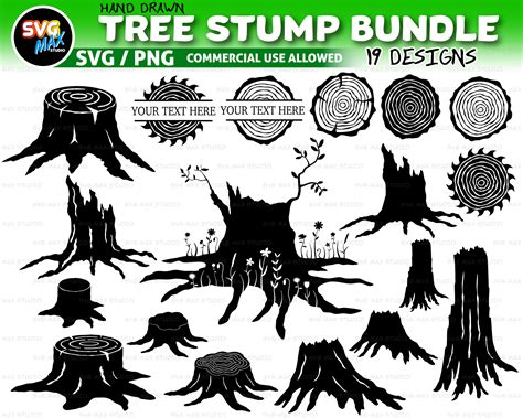 Tree Stump Svg Wood Slice Svg Tree Trunk Svg Wood Log Svg Etsy