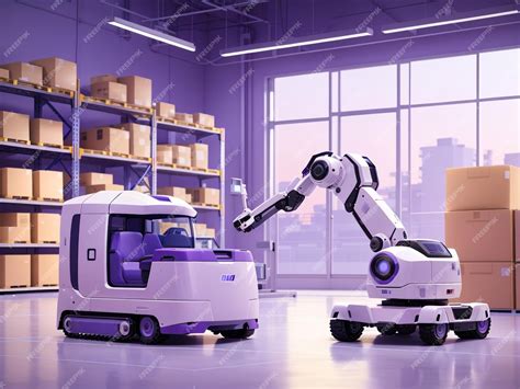 Premium Photo Revolutionizing Efficiency Automation With Agv And Robotic Arm In Smart