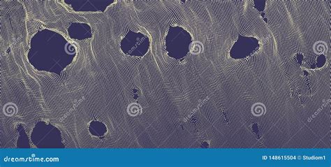 This Spiderweb Has Been Broken Abstract Grid Background With Hole