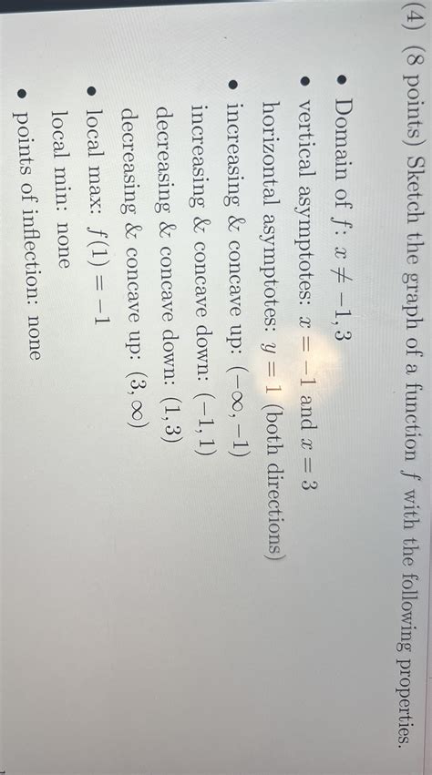 Solved Points Sketch The Graph Of A Function F Chegg Com