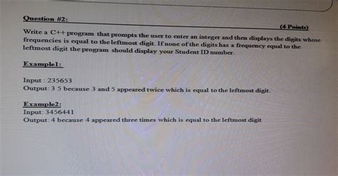 solved question 2 4 points write a ch program that