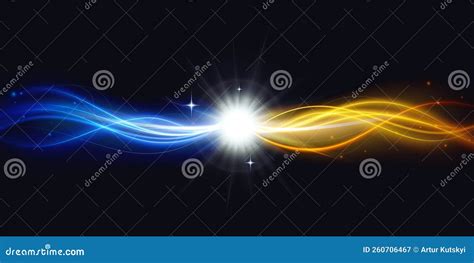Magic Luminous Wavy Curve Shapes Connecting And Glowing Cartoon Vector