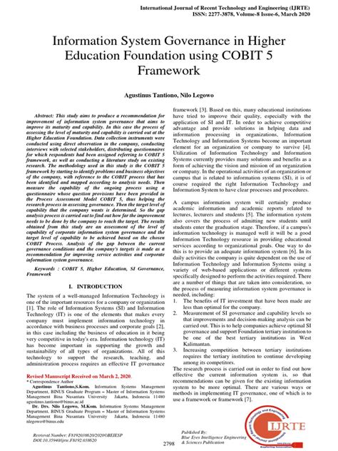 11 Information System Governance In Higher Education Foundation Using