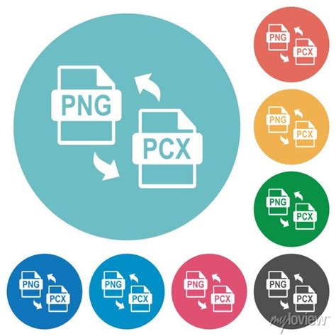 Png Pcx File Conversion Flat Round Icons • Adesivos Para A Parede Conjunto Apartamento