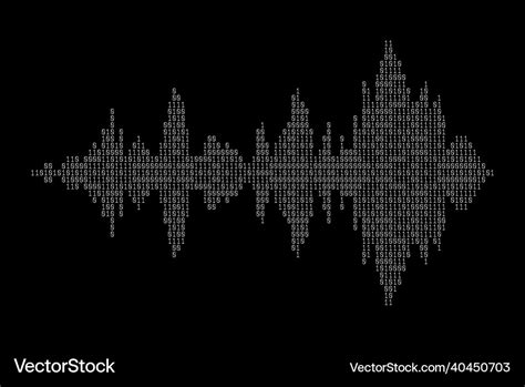 Binary Equalizer Sound Wave Made Of Ones Vector Image