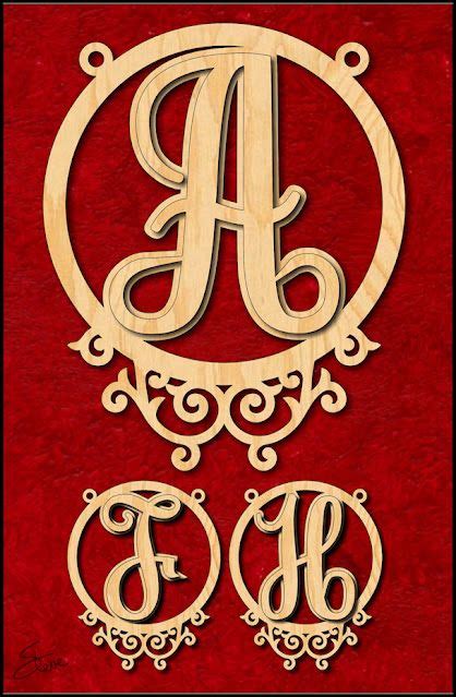 Large Initial Door Ornaments Scroll Saw Pattern Scroll Saw Patterns