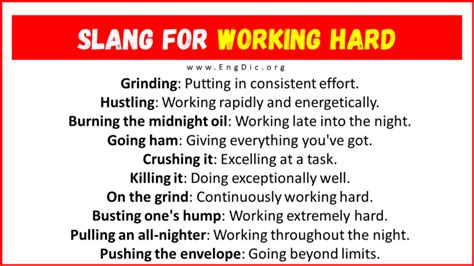 30 Slang For Working Hard Their Uses And Meanings Engdic