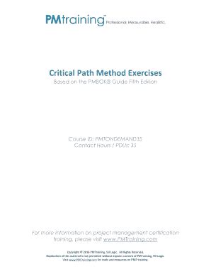 Fillable Online Critical Path Method Exercises Fax Email Print PdfFiller