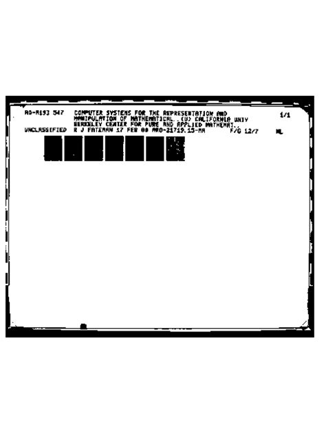 Fillable Online Computer Systems For The Representation And Manipulation Of Mathematical
