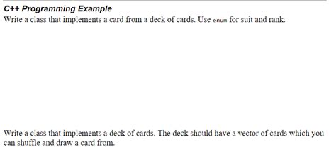 Solved C Programming Example Write A Class That Implements