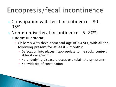 Ppt Constipation Encopresis Diarrhea Powerpoint Presentation Free