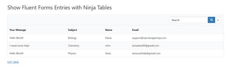 How To Show Fluent Forms Entries On Frontend Using Ninja Tables Wp