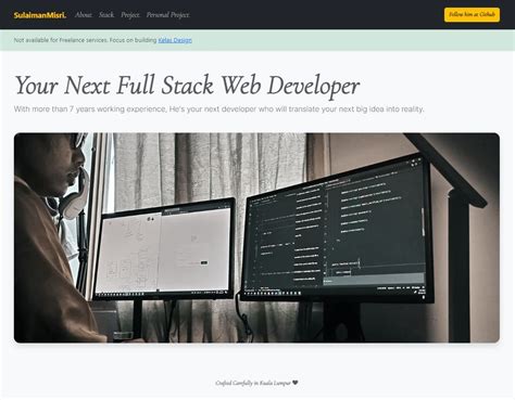 Muhamad Sulaiman Misri On Linkedin Portfolio Vuejs Fullstackdeveloper