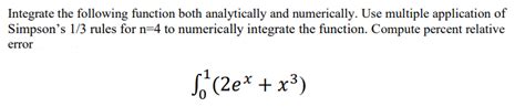 integrate the following function both analytically