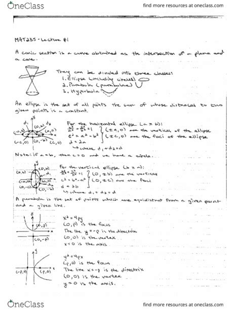 Class Notes For MAT Y At University Of Toronto St George UTSG