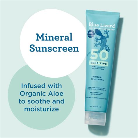 Sensitive Spf 50 Mineral Sunscreen Lotion Blue Lizard Us