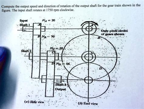 Compute The Output Speed And Direction Of Rotation Of The Output Shaft For The Gear Train Shown