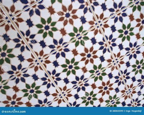 Patterns And Structures Of Ancient Moorish Tiles Marocco Stock Image Image Of Background