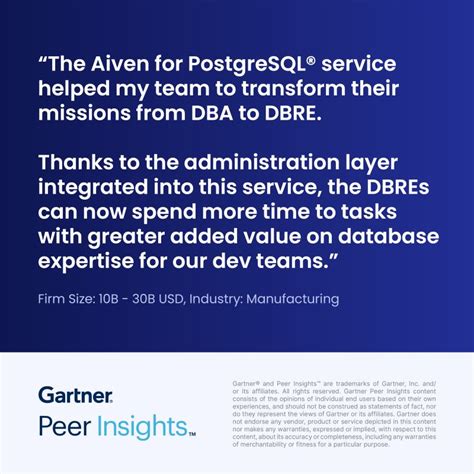 Aiven On Linkedin Customerfeedback Gartnerinsights Opensourcetech