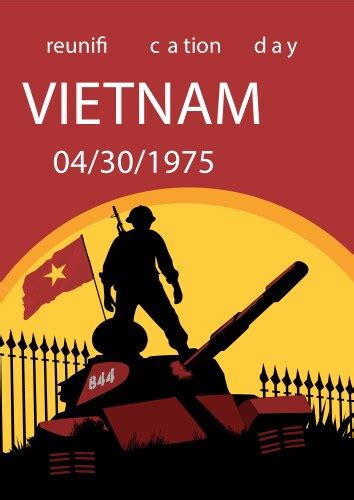 Vietnam Reunification Day Background With Flag Vector Image