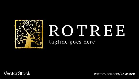 Royal Tree Logo Abstract Linear Tree Logo Icon Vector Image