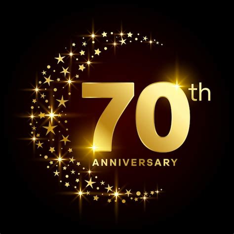 70주년 로고 디자인 황금 기념일 로고 벡터 템플릿 일러스트 프리미엄 벡터