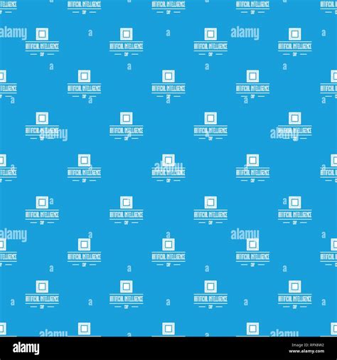 Artificial Intelligence Pattern Vector Seamless Blue Stock Vector Image