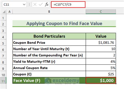 How To Calculate Face Value Of A Bond In Excel 3 Easy Ways