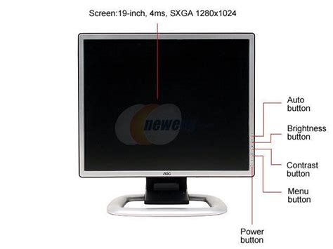 AOC Active Matrix TFT LCD SXGA LCD Monitor With Height Adjustment 4 Ms 1280 X 1024 D Sub DVI D