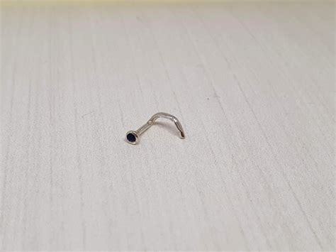 Срібна сережка пірсинг в ніс 1024 4С Синій від продавця Vlasov Gs Shop в інтернет магазині