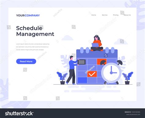 Time Schedule Management Flat Vector Illustration Stock Vector Royalty Free 1533104303