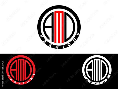 Vetor De AMD Round Logo Best Amd Red And Black Amd Alphabet Design Typography Amd Logo Amd D