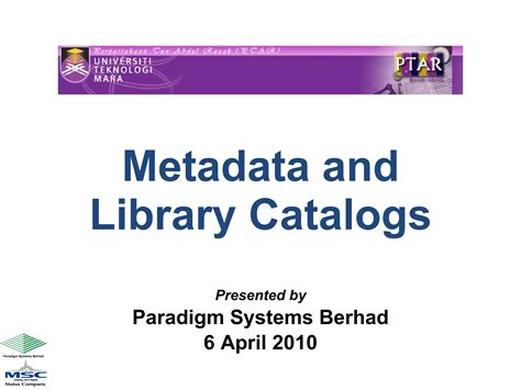 Metadata Library Catalog Ppt Search Internet