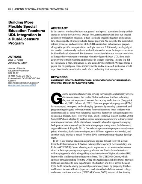 Pdf Building More Flexible Special Education Teachers Udl Integration In A Dual Licensure Program