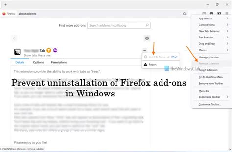 How To Prevent Uninstallation Of Firefox Add Ons In Windows 11