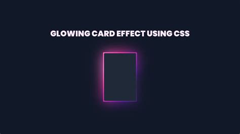 easy glowing card animation in css youtube
