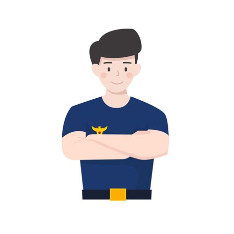 警察男性双臂交叉插图插图ai Png下载下载警察男性双臂交叉插图 城市刷