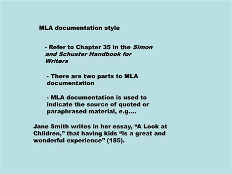 PPT MLA Documentation Style PowerPoint Presentation Free Download ID