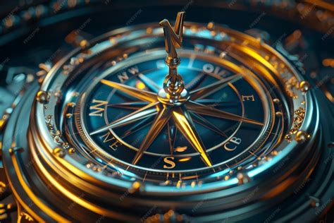 A Trophy In The Shape Of A Compass Pointing Toward Premium Ai