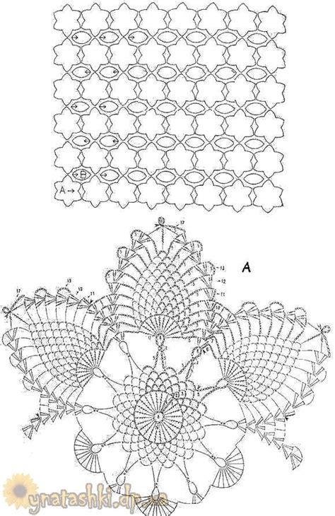 Схема вязания мотива для скатерти Вязание для дома Вязание скатерти крючком Вязание