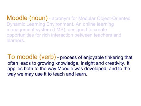Moodle Presentation For Teachers Ppt