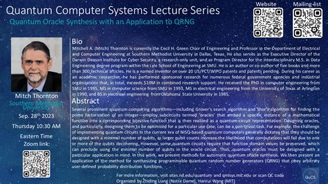 Research Session 40 Prof Thornton Smu University Of Notre Dame Quantum Computing