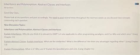 Solved Inheritance And Polymorphism Abstract Classes And